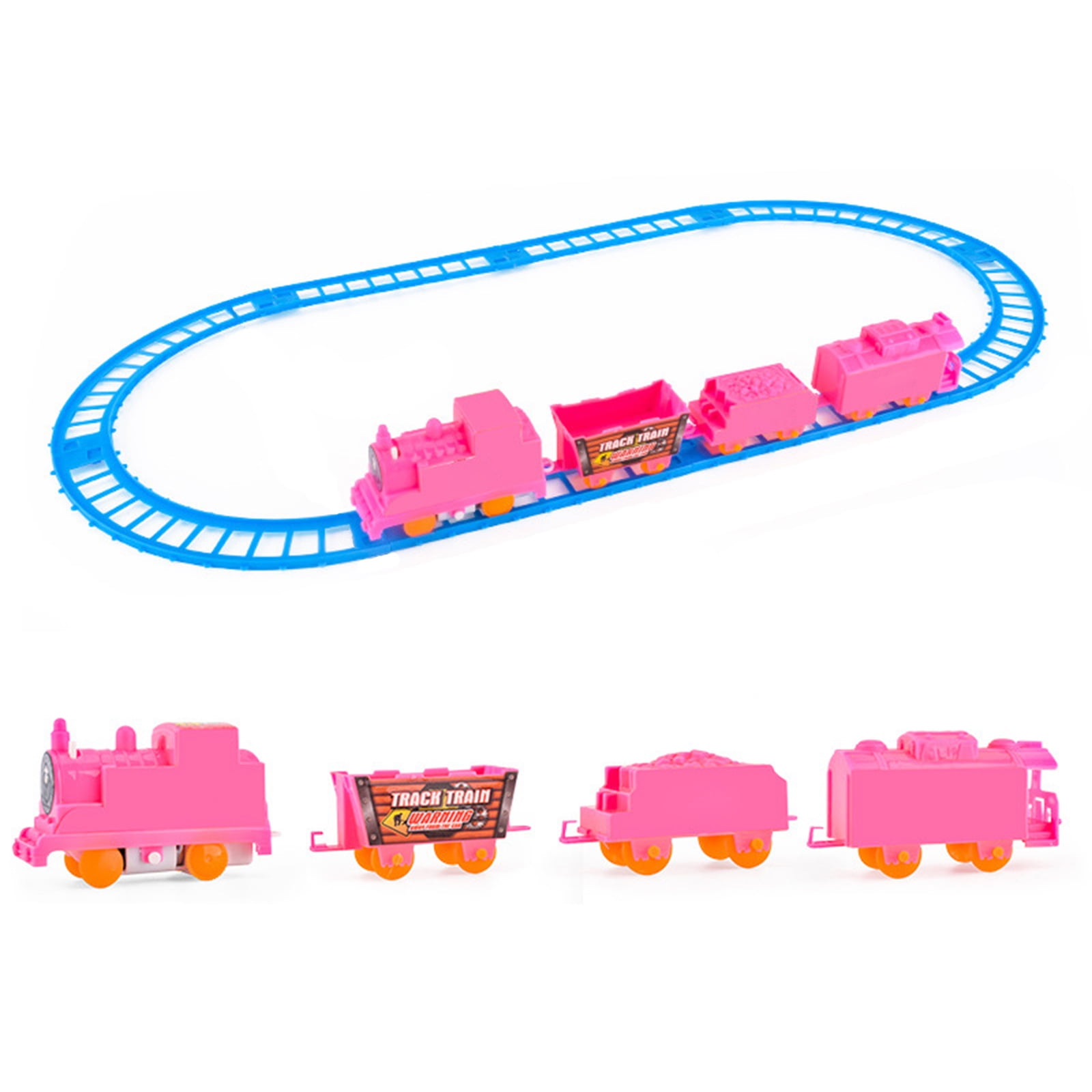 Asdomo Mini Assembled Rail Cars Puzzle Toy Diy Train Track Plastic Six ...