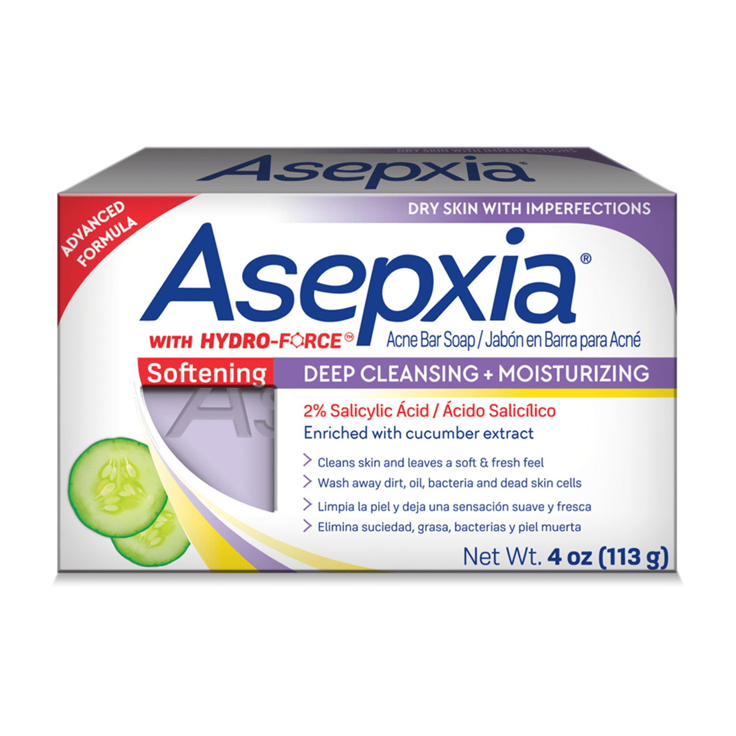 Asepxia Softening Acne Soap Bar / Deep Cleansing + Moisturizing, 4 oz ...
