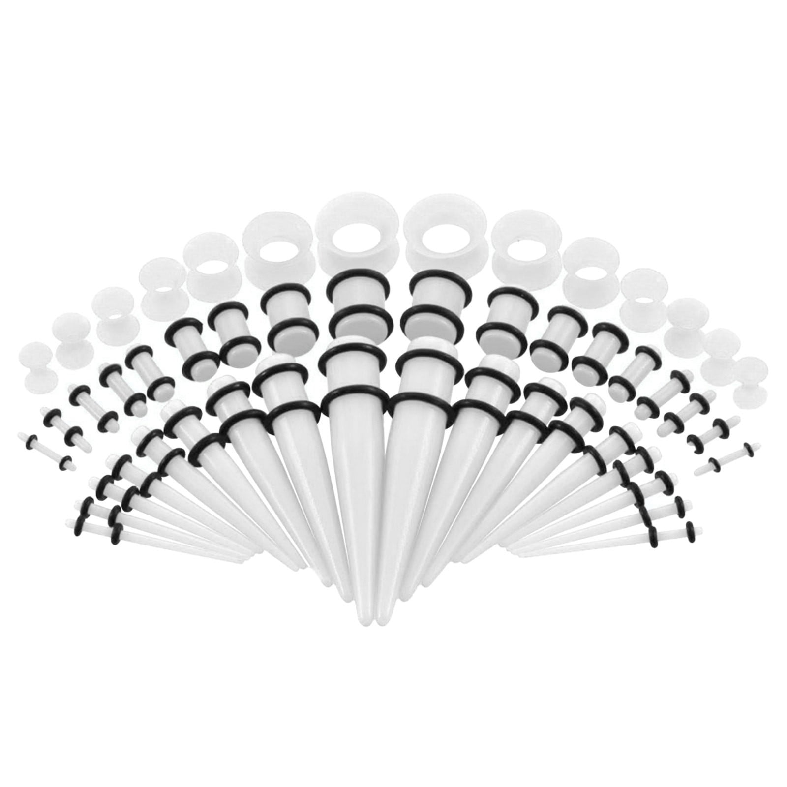 Asever 50-Piece Ear Stretching Kit with Tapers, Plugs & Silicone ...