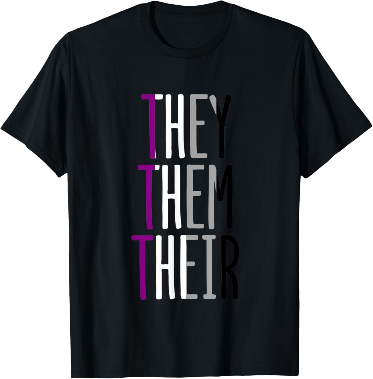 Asexual Ace They Them Their Enby Non-binary Pride Pronouns T-Shirt ...