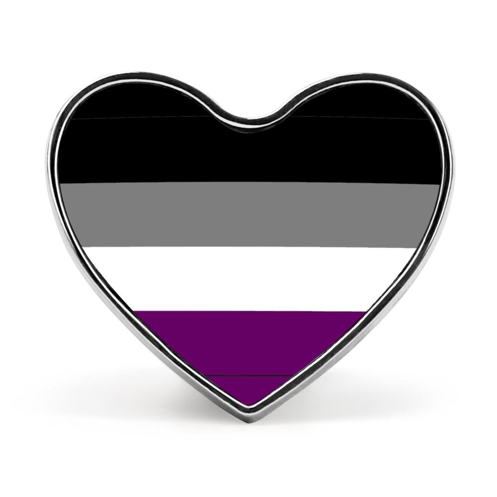 Asexual Flag LGBTQ Flag Pins Heart Buttons Enamel Badges Brooches for ...