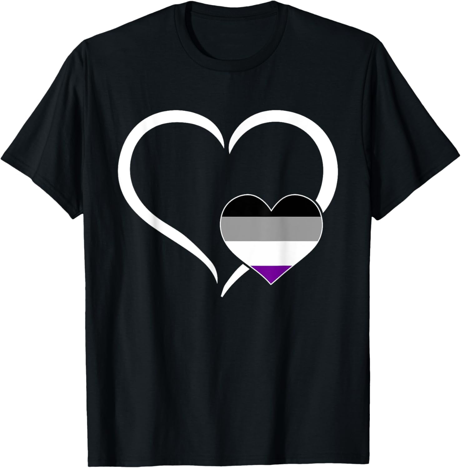 Asexual Heart LGBT-Q Cool Ace Pride Flag Color Ally T-Shirt - Walmart.com