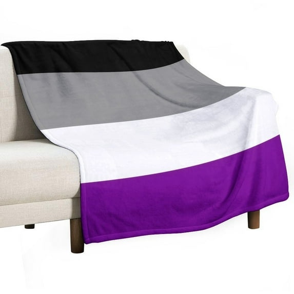 Asexual Pride Flag Colors Flannel Throw Blanket Warm And Soft Blankets ...