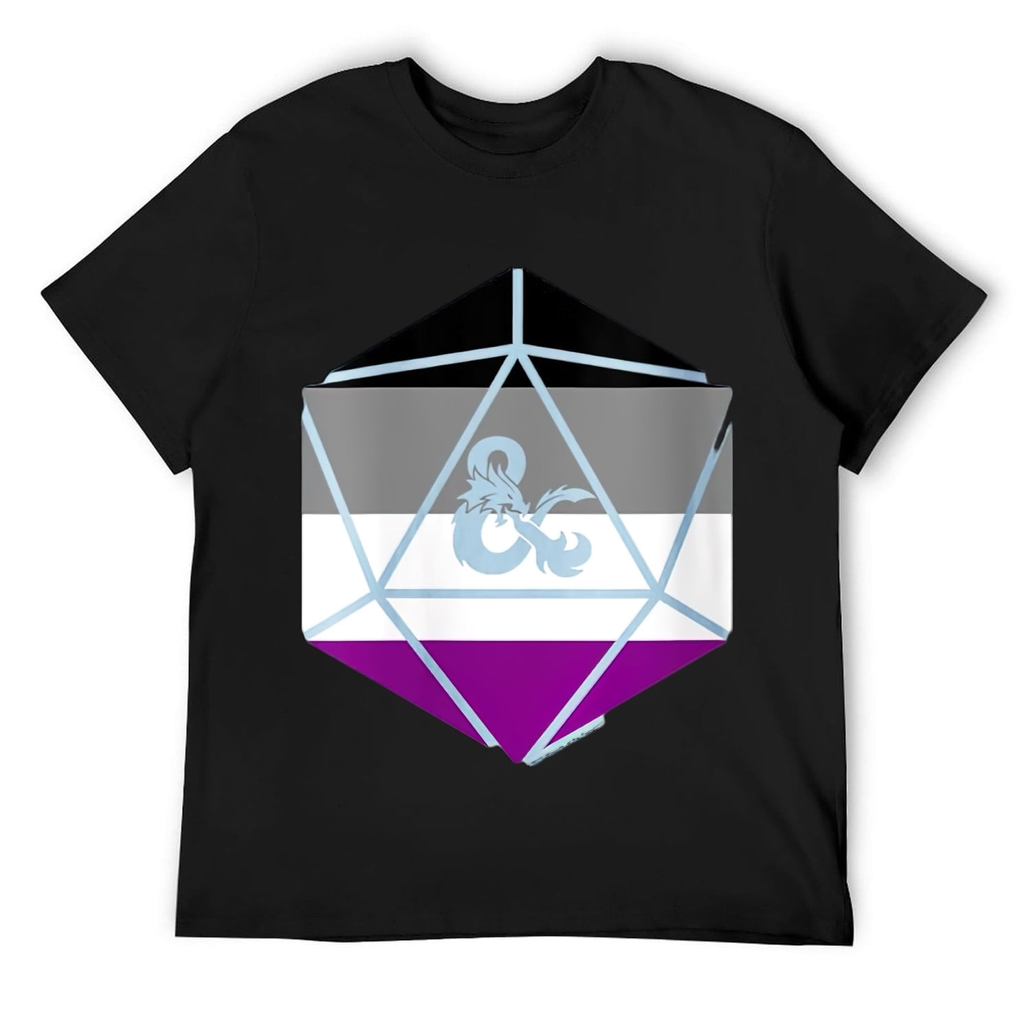 Asexual Pride Flag Dice Logo Round Neck T-Shirt - Walmart.com