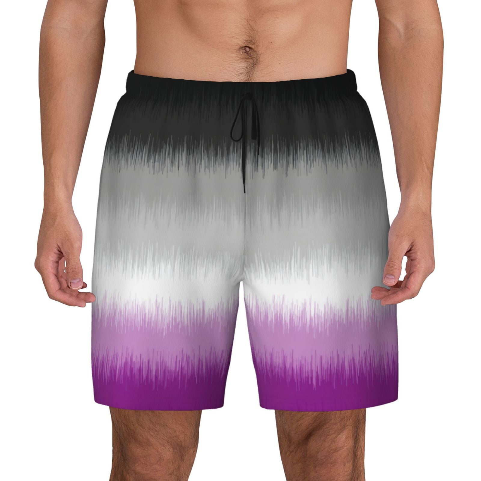 Asexual Pride Flag Lgbtq Mens Swim Trunks With Compression Liner With ...
