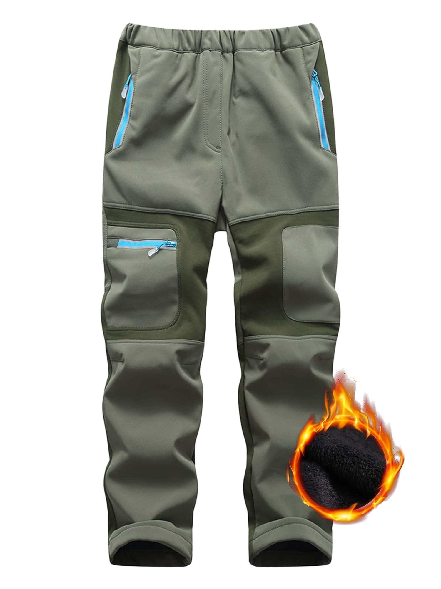 FEN AI Kids Waterproof Hiking Snow Ski Pants Girls Boys Outdoor ...