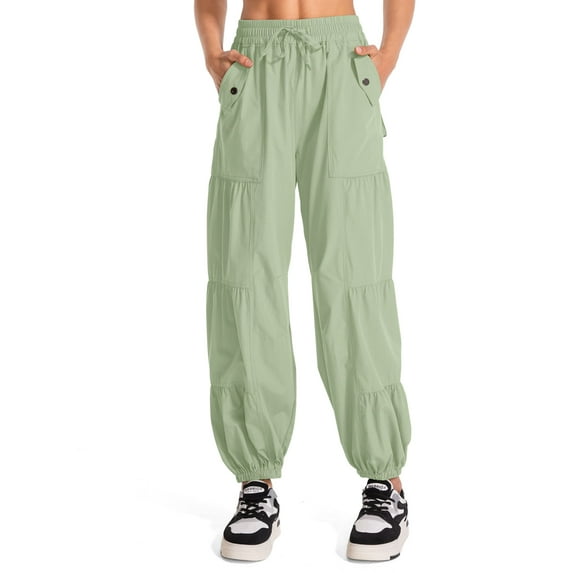Asfixiado Womens Cargo Pants Quick Dry Parachute Hiking Pants Lightweight Travel Outdoor Pants ...
