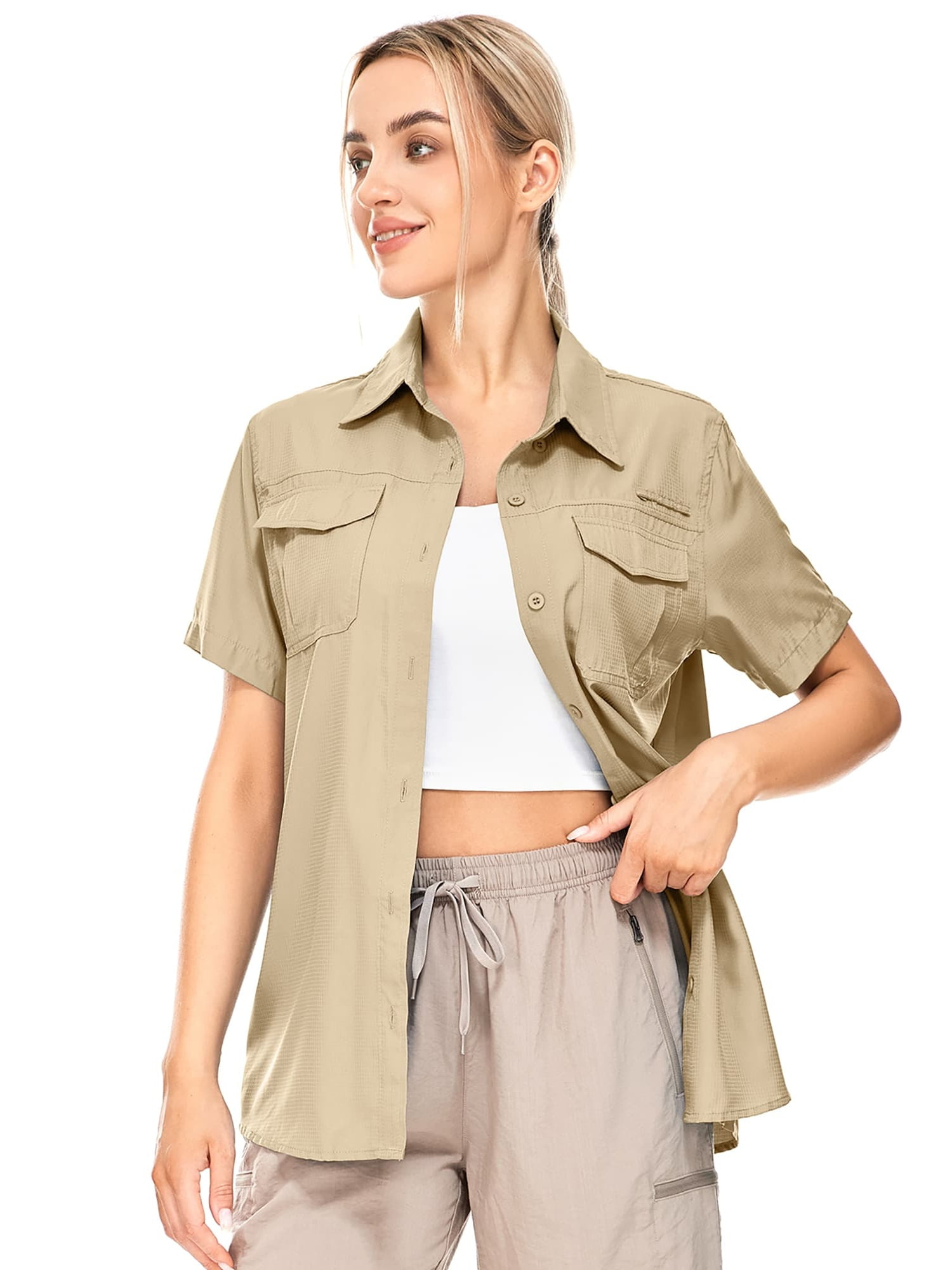 Asfixiado Womens Safari Fishing Shirts UPF 50+ Outdoor Summer Tops ...