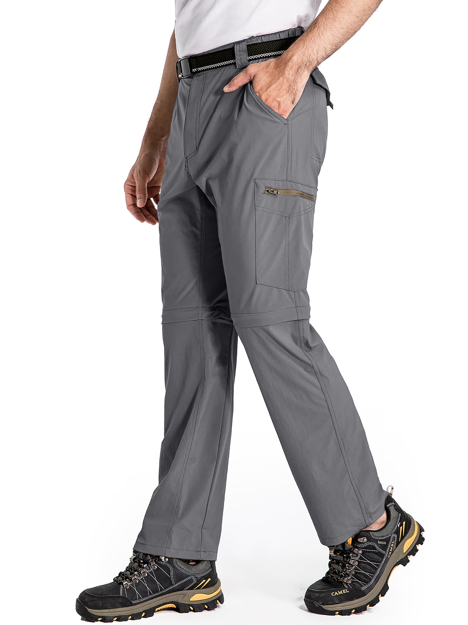 Asfixido Mens Convertible Cargo Pants Zip-Off Quick-Dry Hiking Work ...