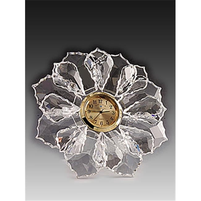 Asfour Crystal 407-911-1 4.52 L x 3.93 H in. Crystal Rose Clock Office ...