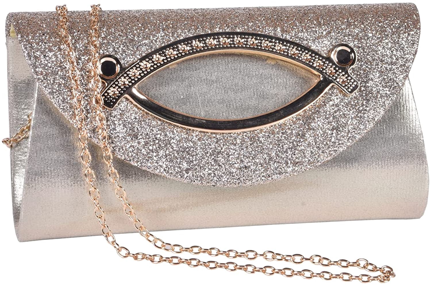 Asge Evening Bag for Women Elegant Glitter Metal Binding Clutch Purse ...