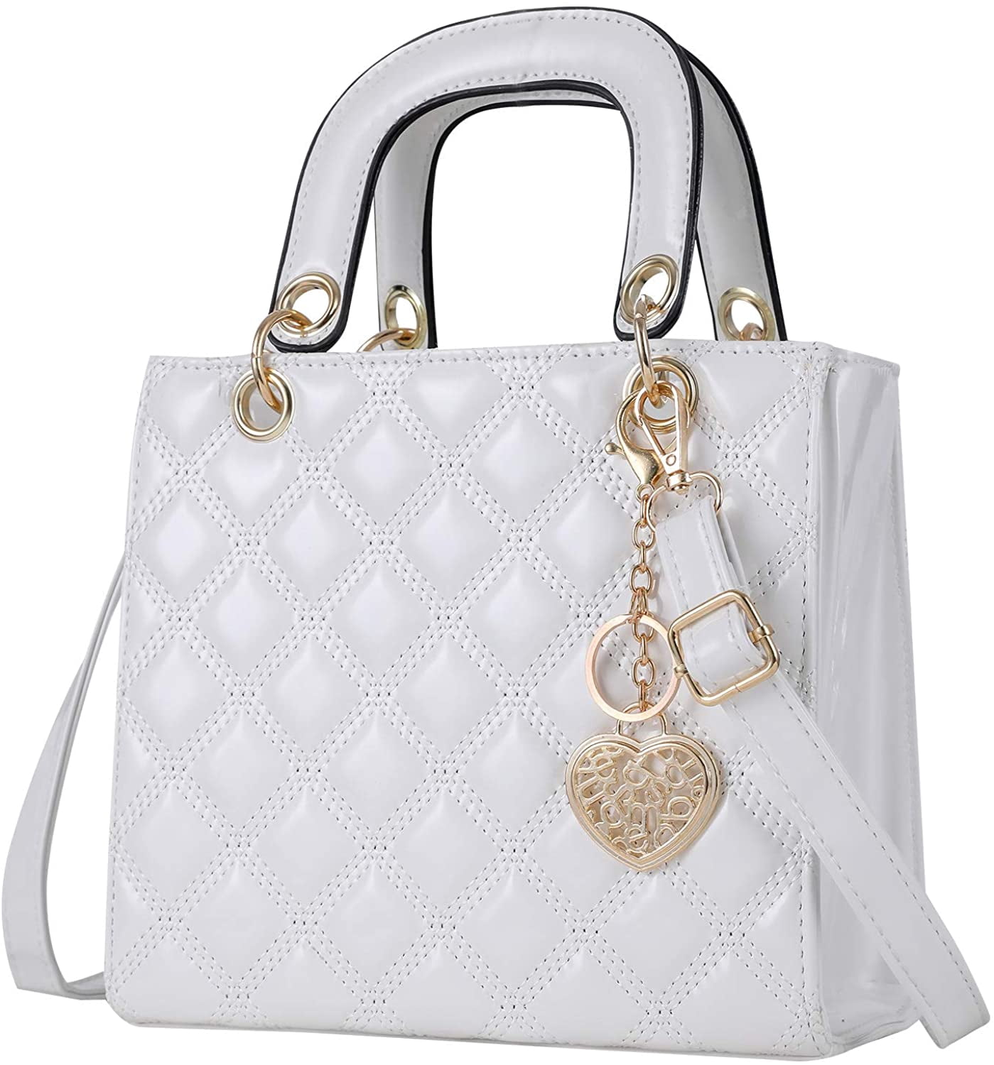 Asge Quilted Handbags for Women Chain Top Handle Satchel Shoulder Tote ...