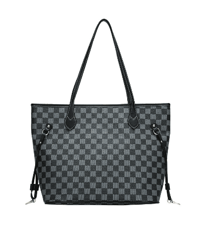 Asge Womens Checkered Tote Shoulder Bag with Lnner Pouch PU Vegan ...