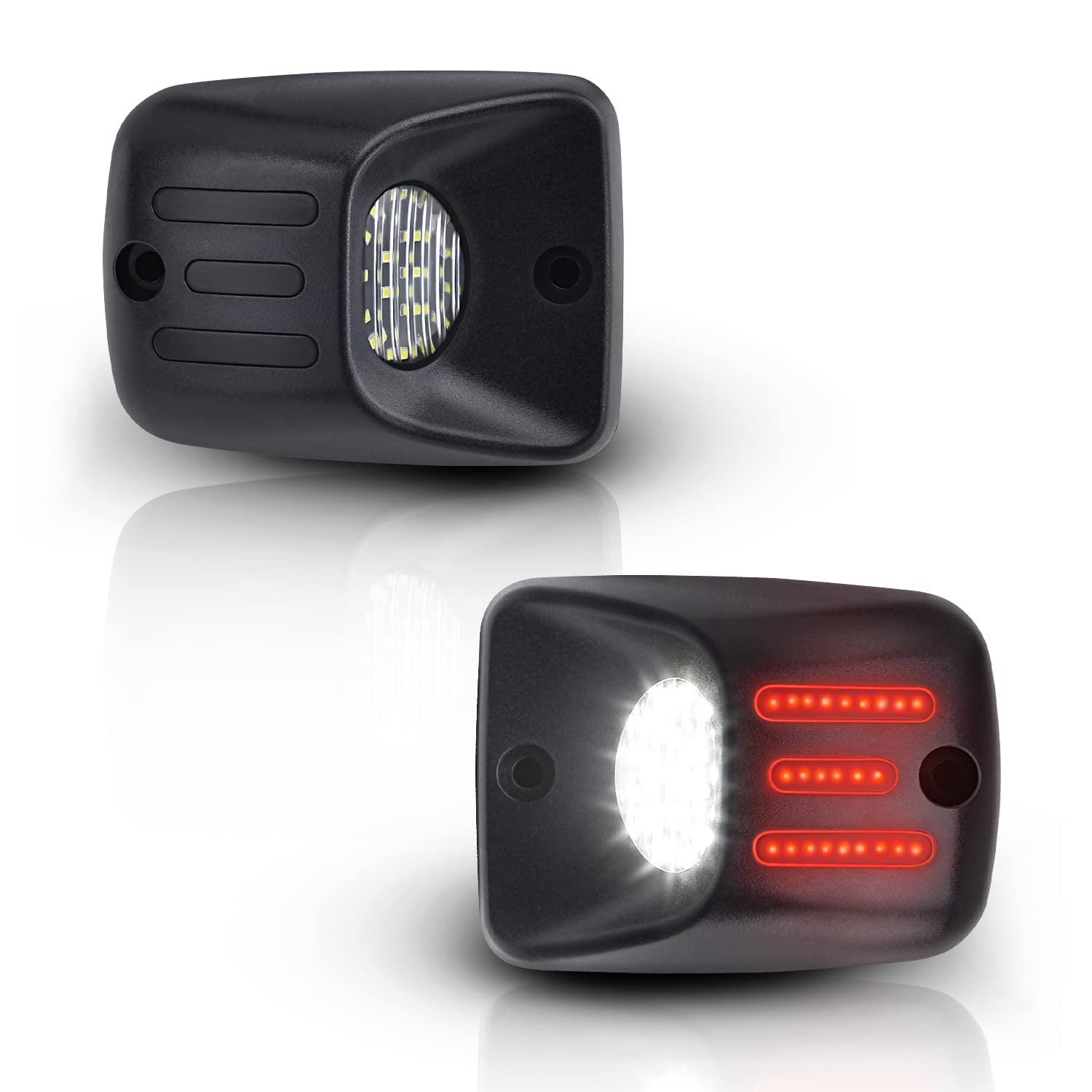 Asgohme White LED License SSF20 Plate Lights with Red OLED Neon Tube ...