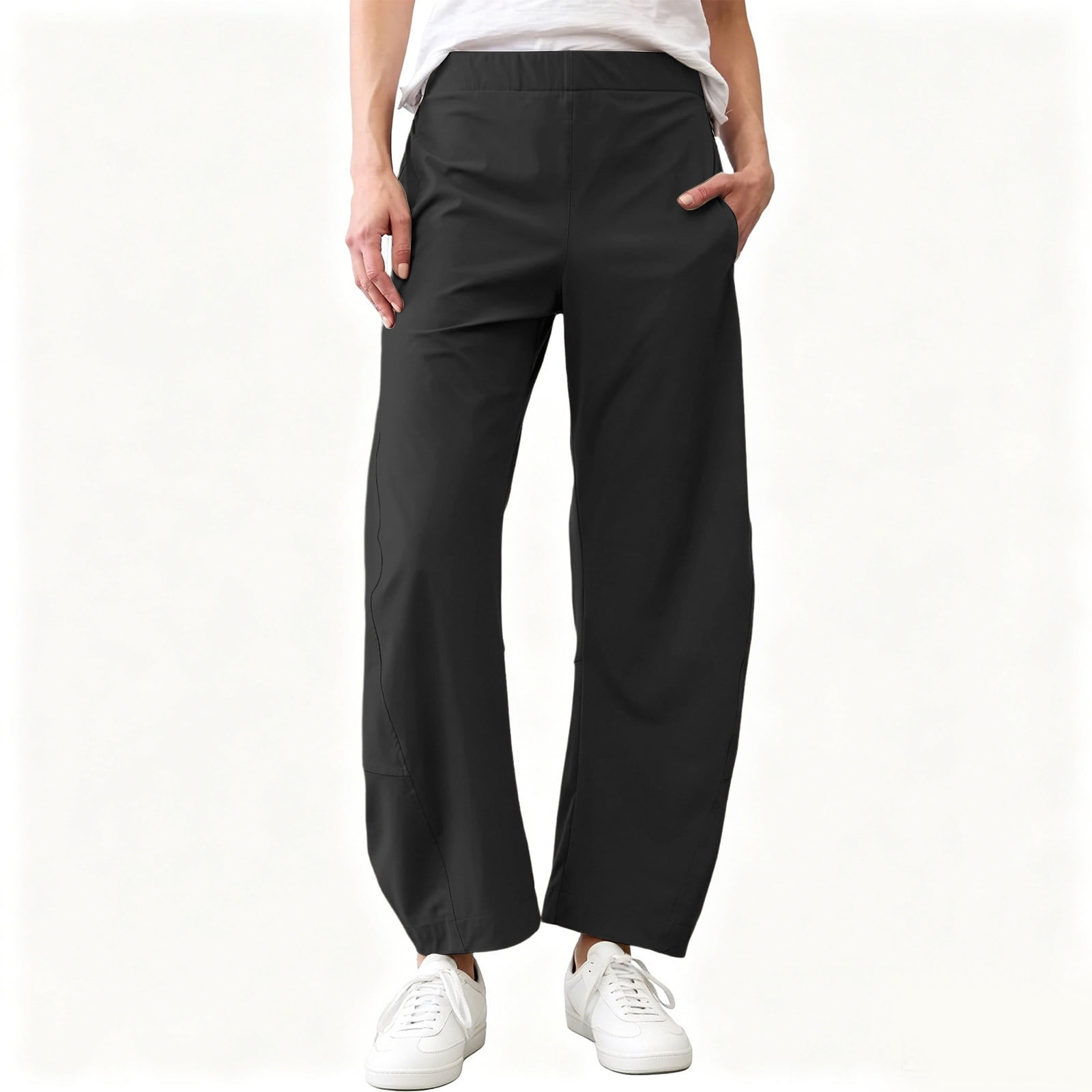 Asgosdo Pants for Women High Waisted Straight Wide Leg Solid Color ...