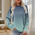 Asgosdo Sweatshirts for Women Fall Long Sleeve Pleated Gradient Loose ...