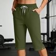 Asgosdo Women Capris Pants Drawstring Elastic Waisted Side Slit ...
