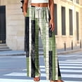 Asgosdo Women Pants Drawstring High Waisted Print Straight Wide Leg ...