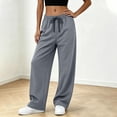 Asgosdo Women Pants High Elastic Waisted Drawstring Wide Leg Athletic ...