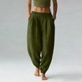 Asgosdo Women Pants High Elastic Waisted Solid Color Loose Fit Casual ...