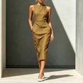 Asgosdo Women Summer Dresses Sleeveless Bodycon Slim Fit Formal Casual ...