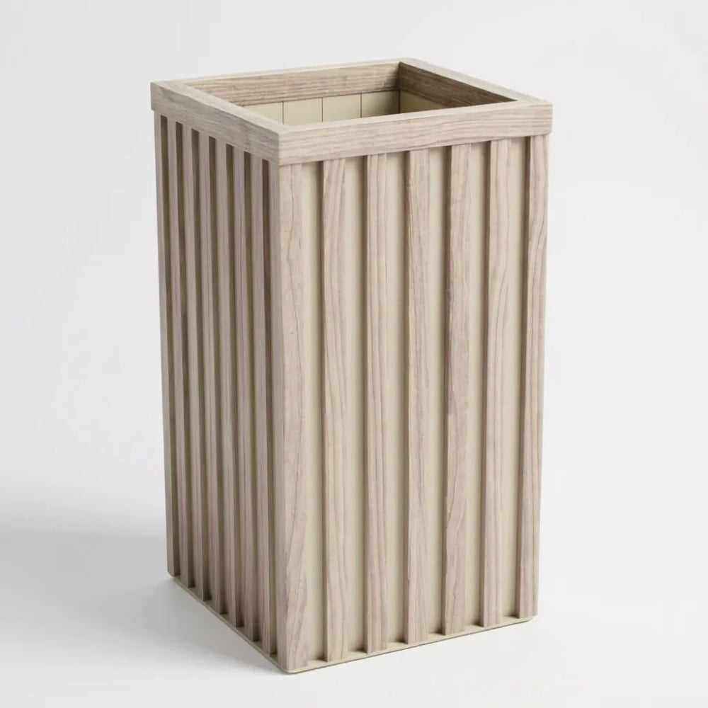 Ash Brown Aluminum Square Column Planter, Modern Wood-Tone Finish, 9.9 ...
