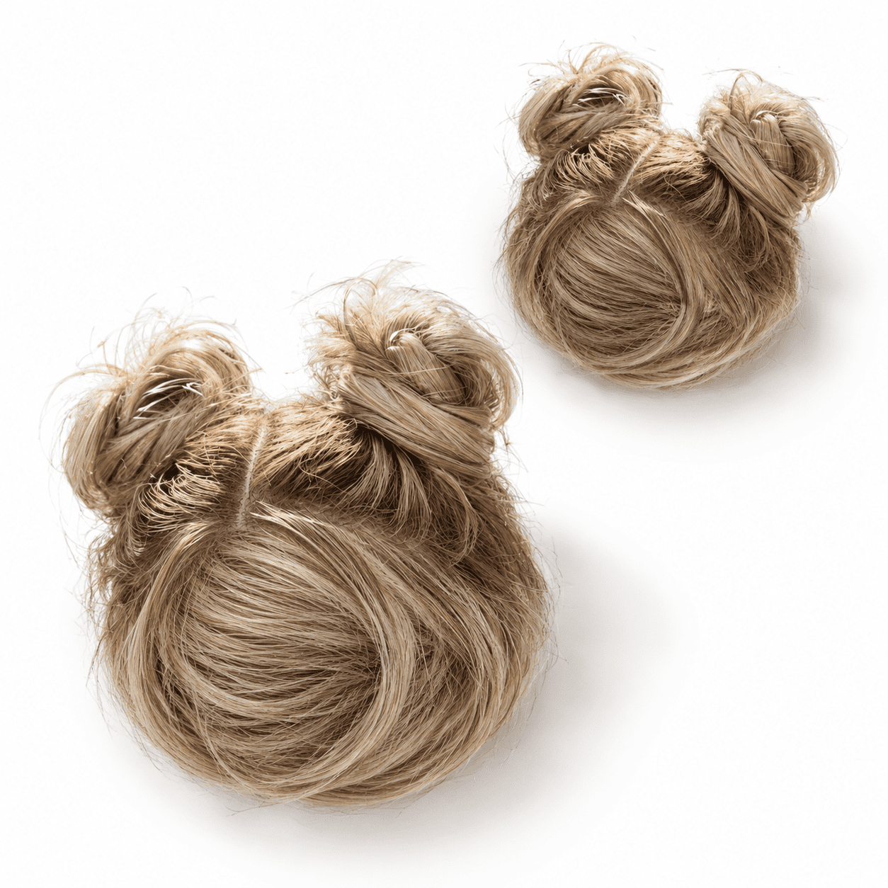 Ash Brown with Blonde Tips 3 Inch Straight Hair Extensions, Pack of 2 ...