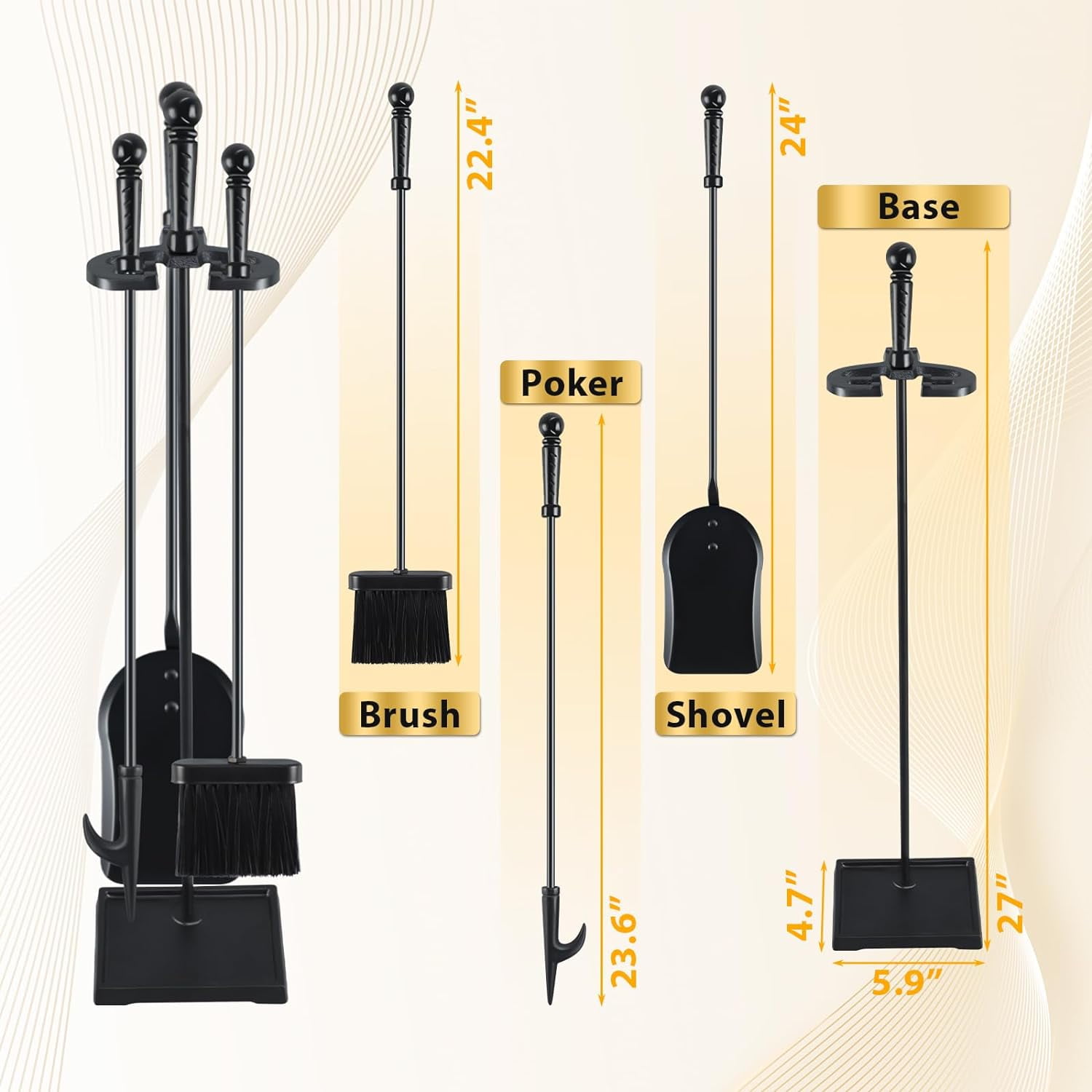 Ash Bucket& Fireplace Tools Set - Walmart.com