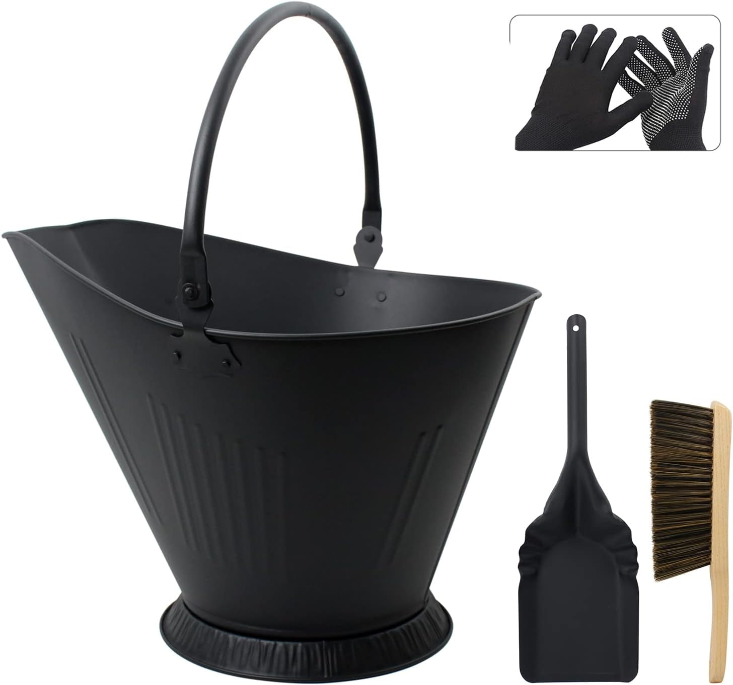 Ash Bucket for Fireplace, 3.2 Gallon Metal Fireplace Ash Bucket for ...