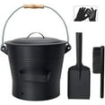 Ash Bucket with Lid, 2.6 Gallon Fireplace Ash Bucket with Shovel and ...