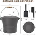Ash Bucket with Lid, 2.6 Gallon Fireplace Ash Bucket with Shovel and ...