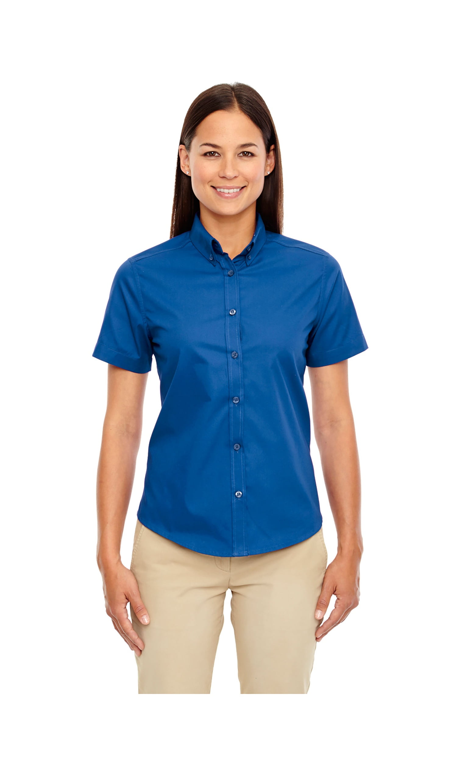 ASH CITY - CORE 365 78194 LADIES' OPTIMUM SHORT-SLEEVE TWILL SHIRT, XL ...