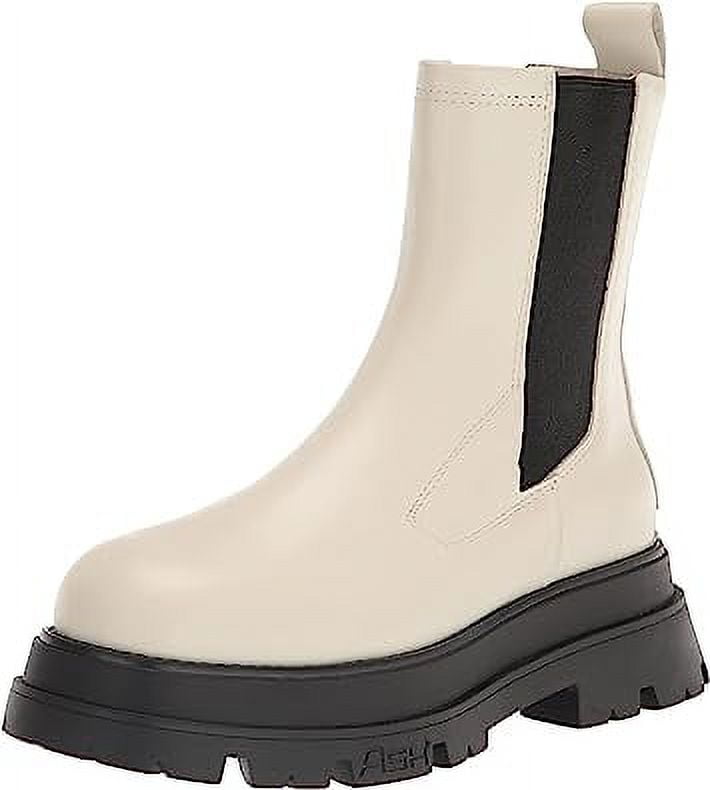 Ash Elite Tofu Pull On Rounded Toe Elasticated Tabs Chunky Heel Ankle ...