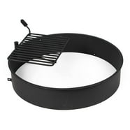 Pilot Rock 24 Inch Steel Ground Fire Pit Ring and Cooking Grate, Black ...