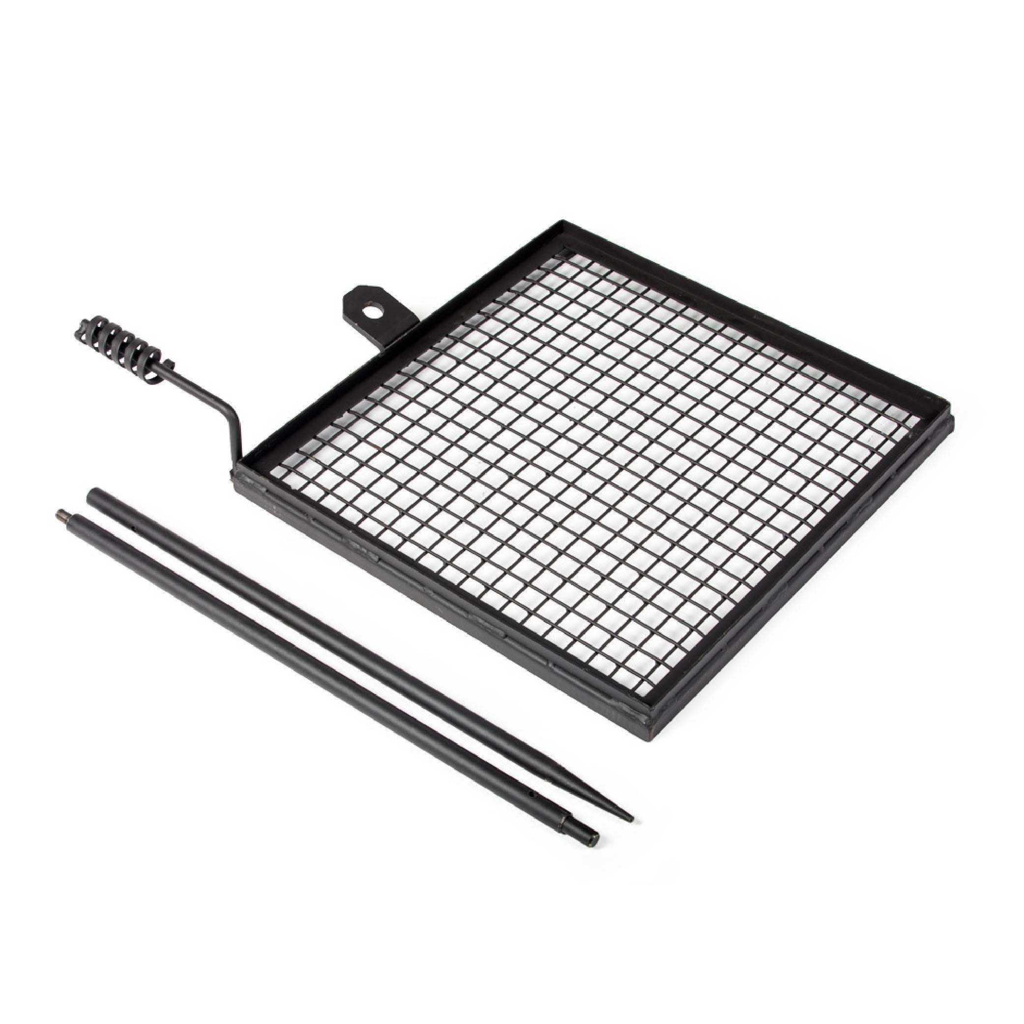 Ash & Ember Outdoor Campfire Grill, Adjustable Swivel Steel Mesh ...