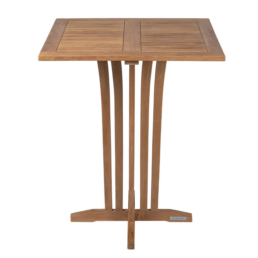 Ash & Ember Grade A Teak 35" Square Bar Table, Indoor Outdoor Patio Bar ...