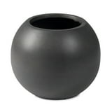 Ash & Ember Onyx 24" D Ceramic Indoor Outdoor Round Sphere Planter ...