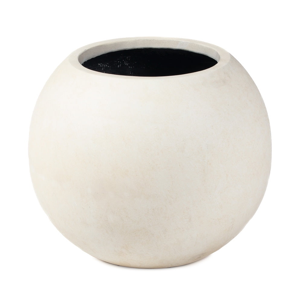 Ash & Ember Onyx 24" D Ceramic Indoor Outdoor Round Sphere Planter ...