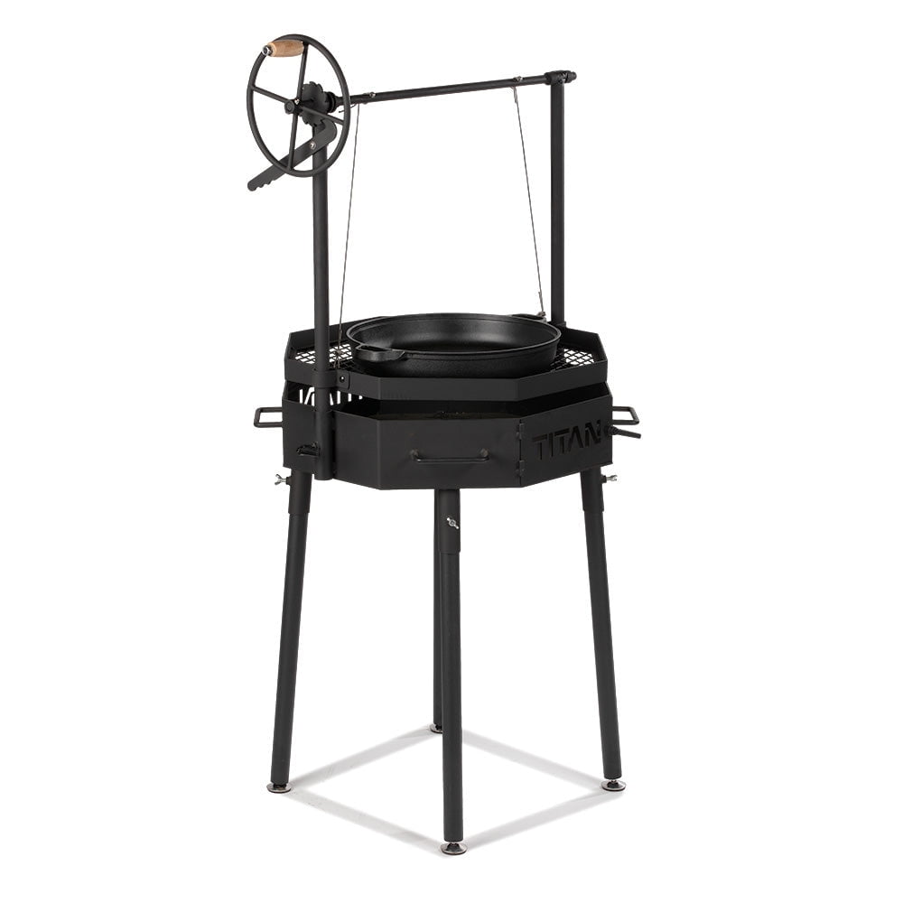 Ash & Ember Santa Maria Grill, Adjustable Grate with Flywheel, BBQ ...