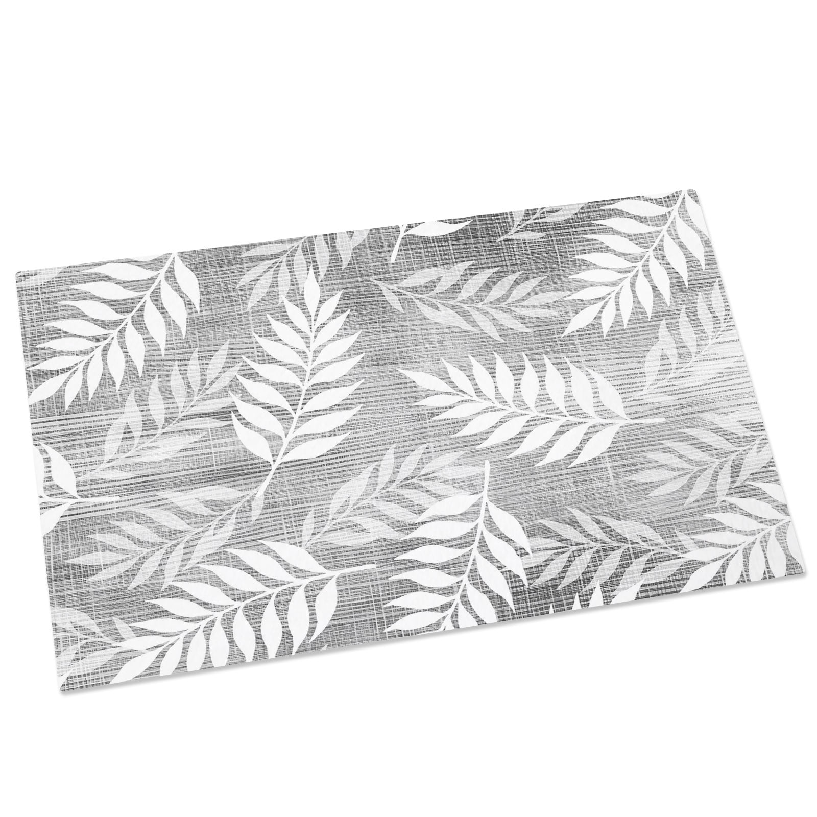 Ash Fronds Door Mat 18x30 Inch Gray Silver Slate Leaf Plant Canvas ...