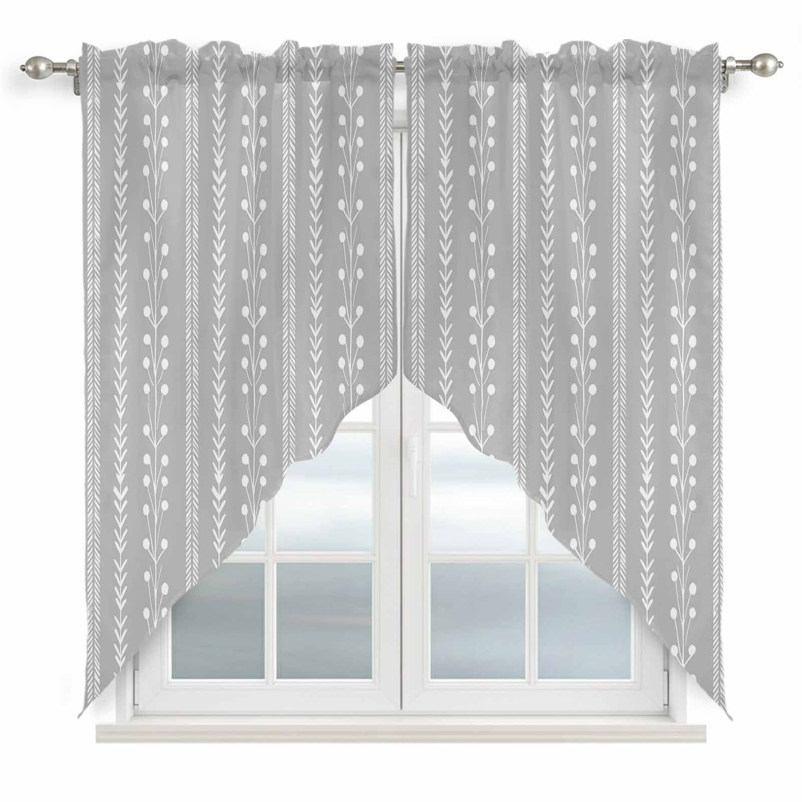 Ash Gray Swag Curtain Valance for Window 2 Panels Rustic Vertical ...