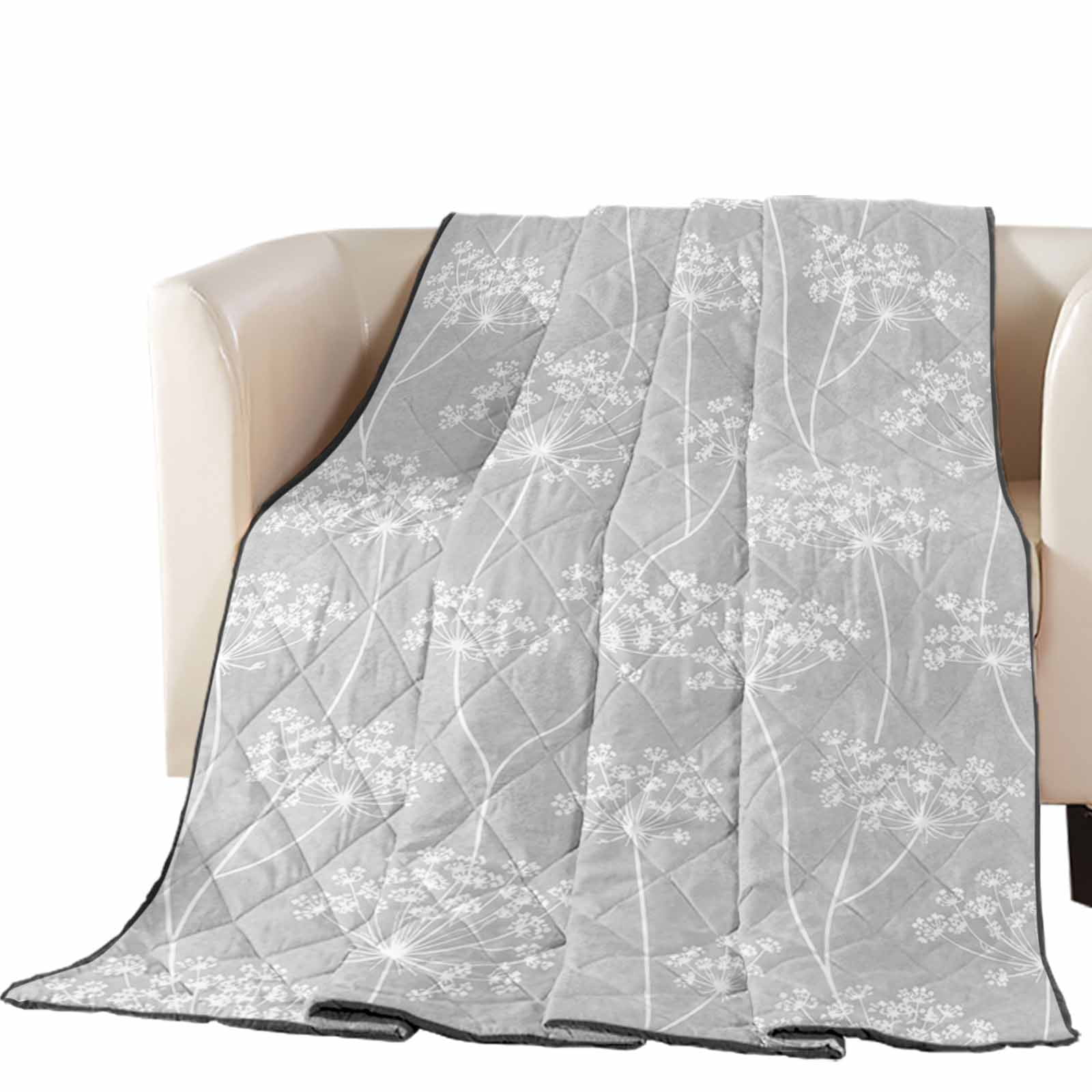 Ash Gray Umbellifer Quilted Comforters Cooling Blanket King Size, Retro ...