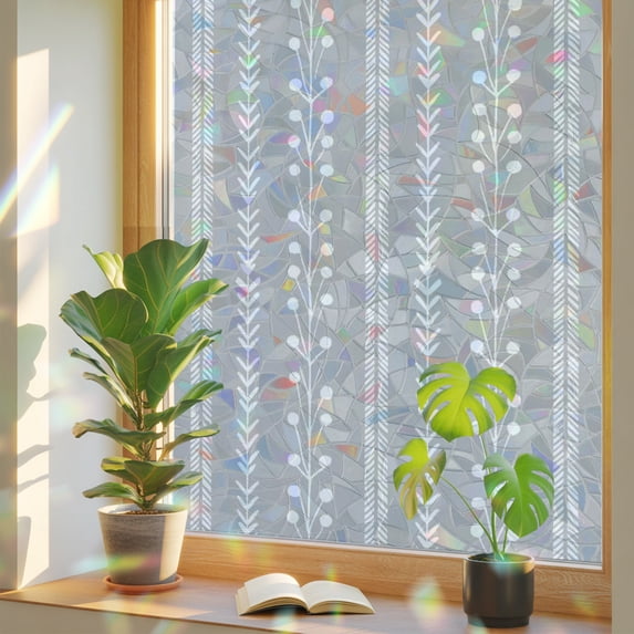 Ash Gray Window Privacy Film, Rustic Vertical Dashed Lines Shabby Chic ...