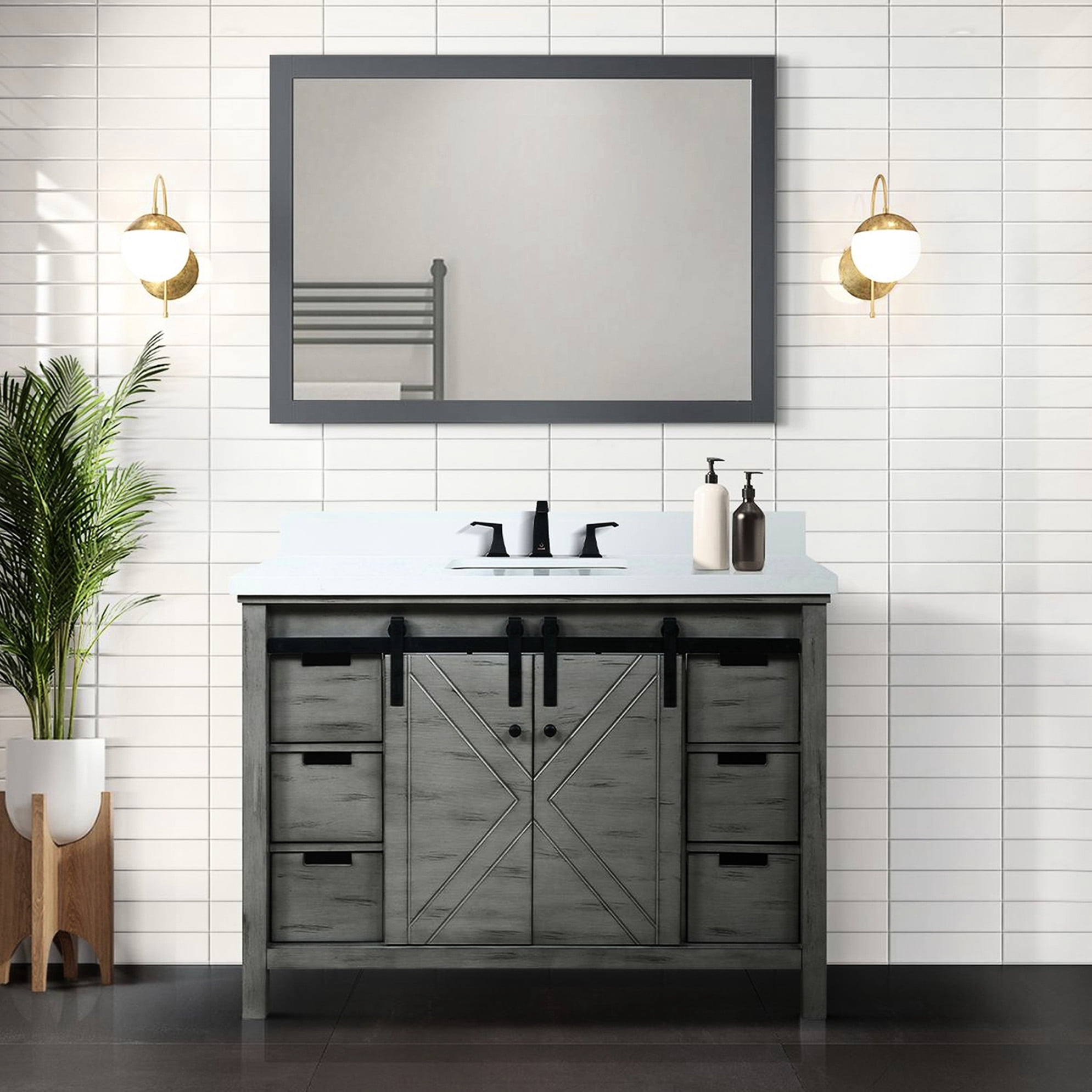 Ash Grey Bath Vanity 48 In. W X 22 D - Cultured Marble Countertop ...