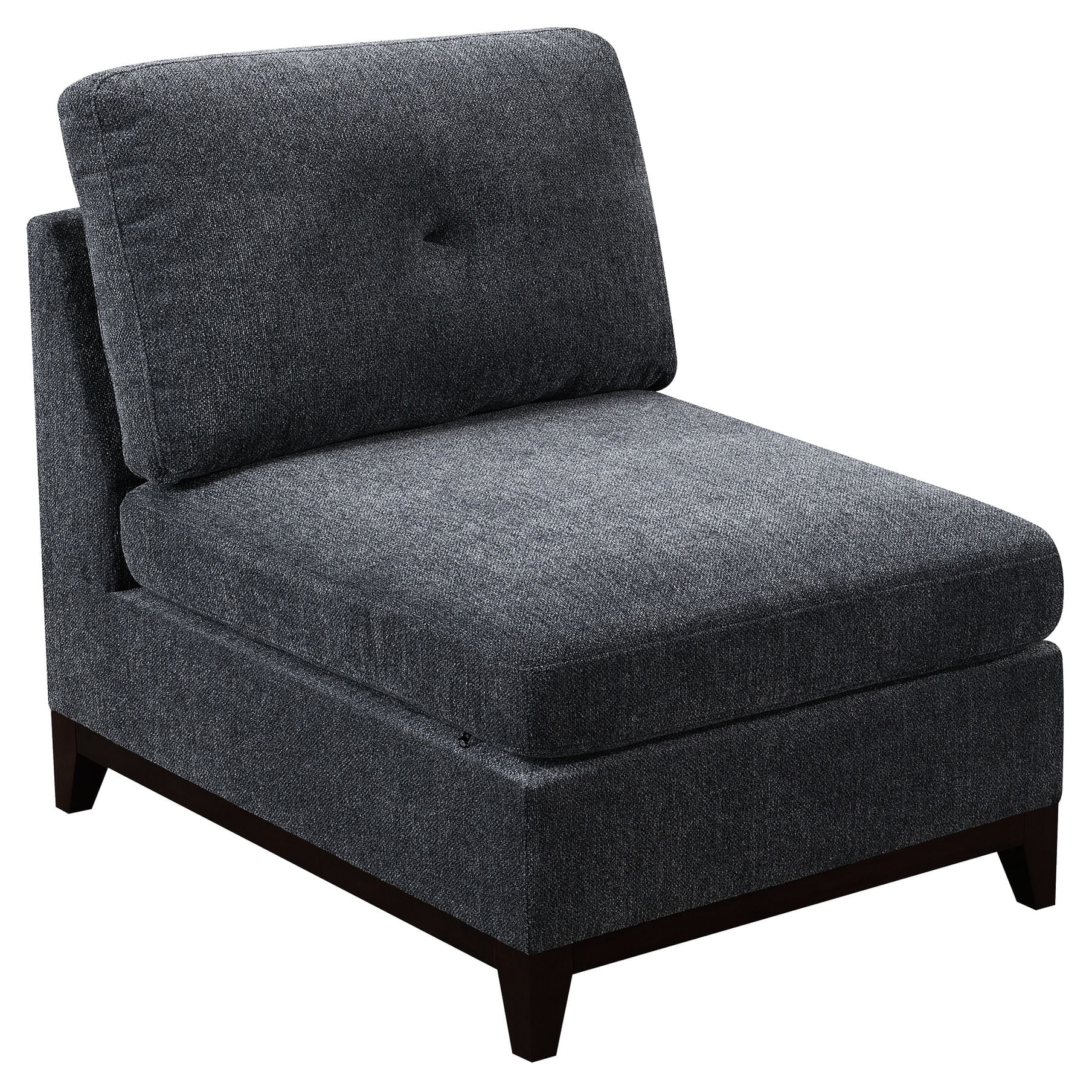 Ash Grey Chenille Chair, Armless | Contemporary Design, Tufted Cushion ...