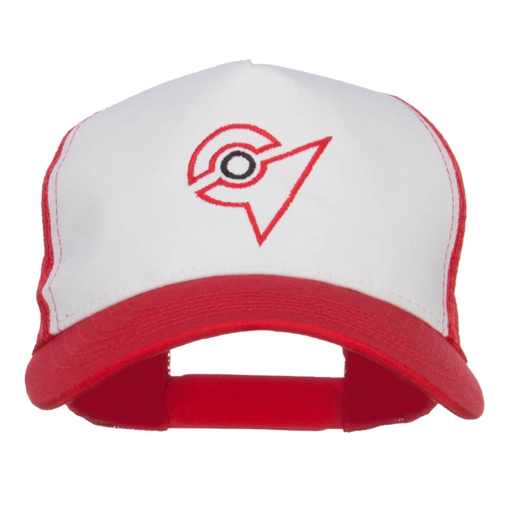 Ash Ketchum Unova League Embroidered Mesh Cap - White Red OSFM ...