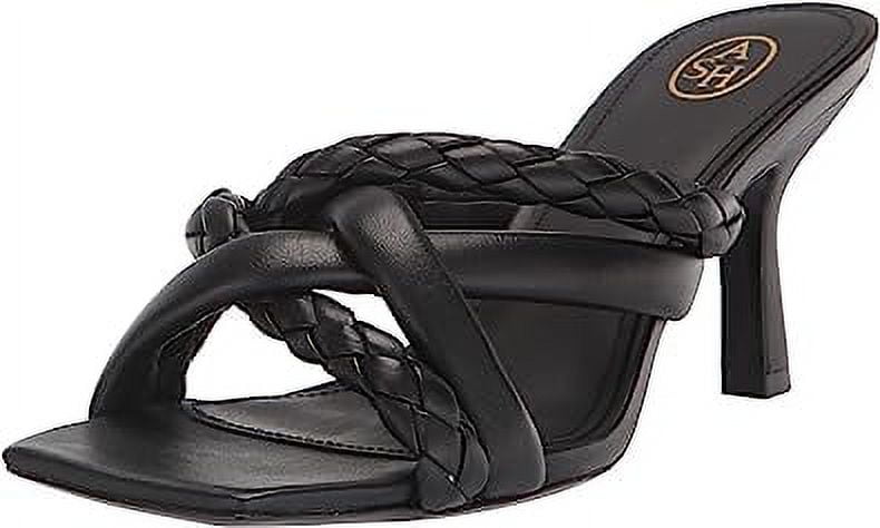 Ash Mina Bis Black Braided Padded Woven Straps Slip On Open Toe Heel ...