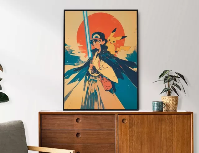 Ash And Pikachu, Star Wars, Jedi, Pokemon, Japanese Tapestry Style NO ...