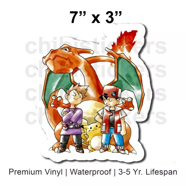 Ash Pokemon Charizard Sticker Vinyl Gary Pikachu Cute Decal Sticker ...