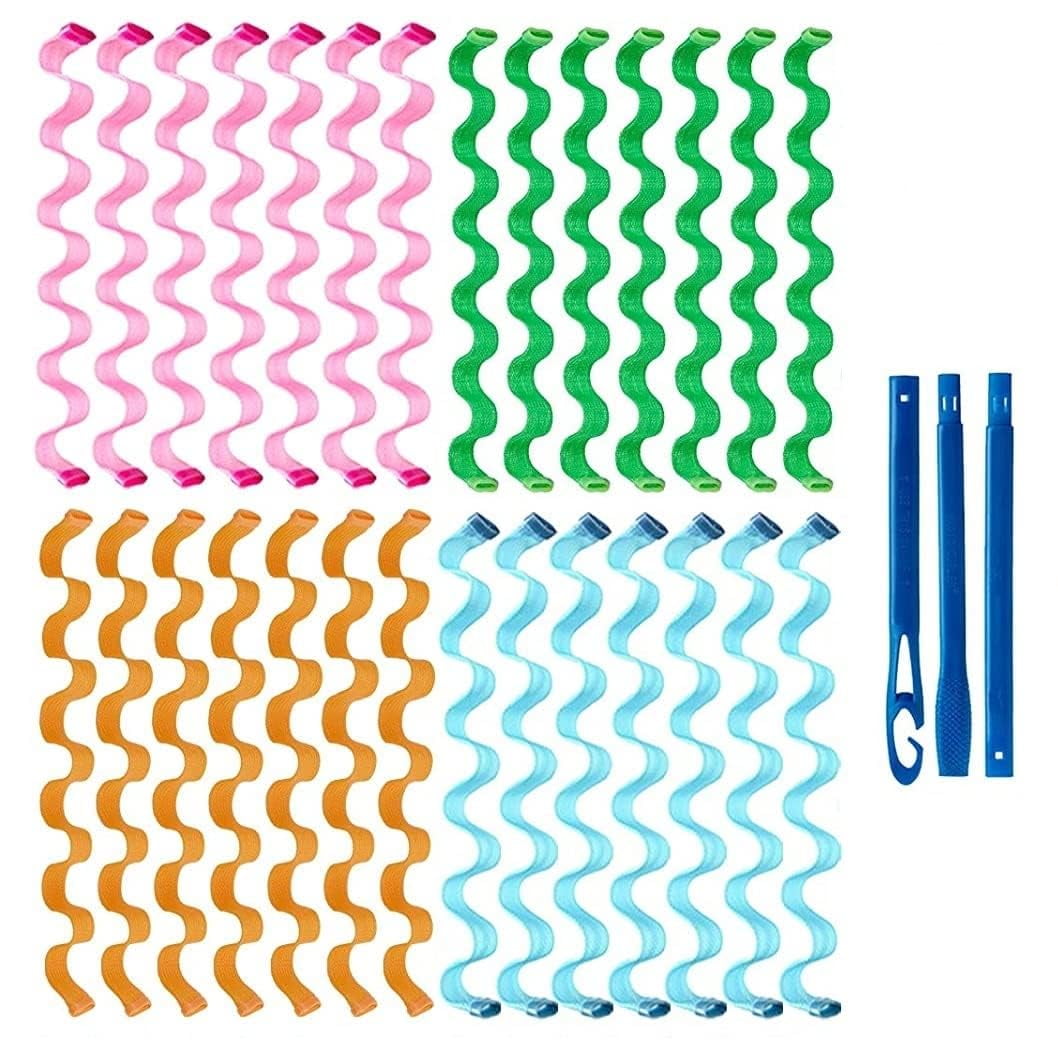 Ash Roh Heatless Hair Curlers Spiral Curling Kit with 3 Pieces Styling ...